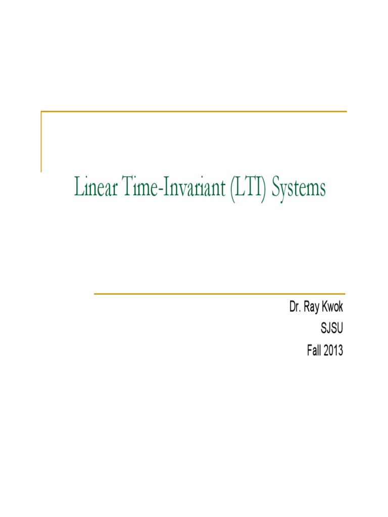 An Introduction to Linear Time-Invariant Systems | PDF | Discrete ...