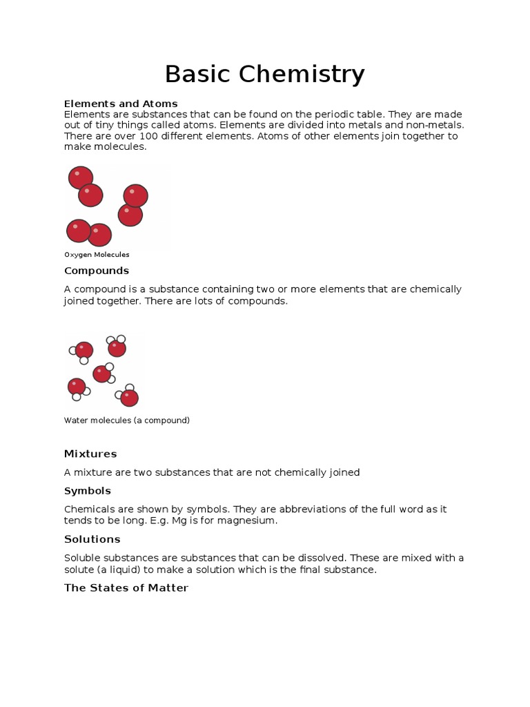 Basic Chemistry Revision | PDF