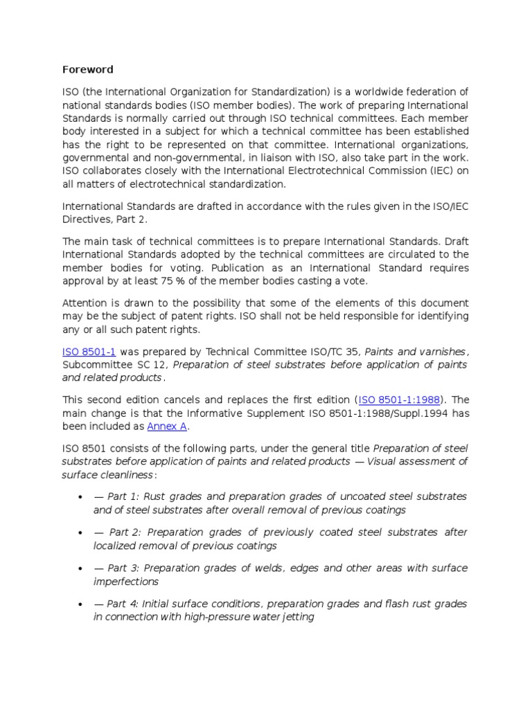 ISO Standards Information For Surface Preparation | PDF | International ...