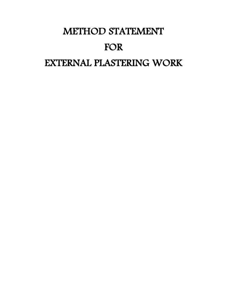 External Plaster Work | Download Free PDF | Masonry | Mortar (Masonry)