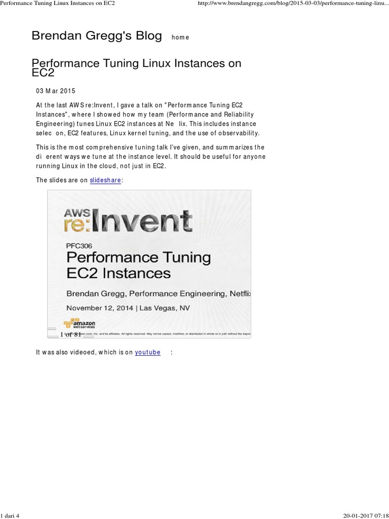 Performance Tuning Linux Instances On Ec2 Pdf Linux Operating