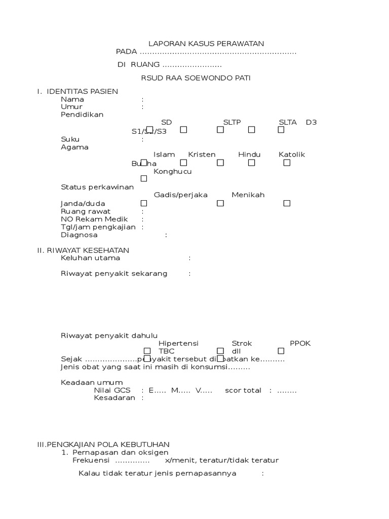 Format Laporan Kasus | PDF