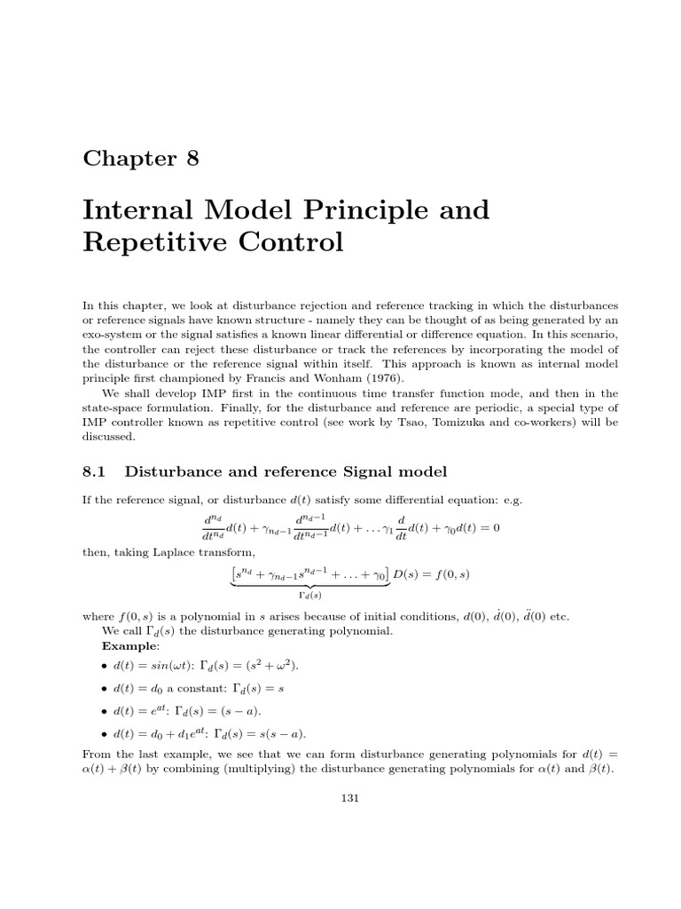 Chapter 8 IMP-Internal Model Principle and Repetitive Control | Download Free PDF | Control ...