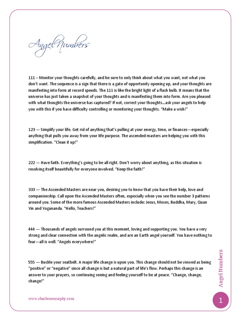 Angel Numbers | PDF | Ascended Master | God