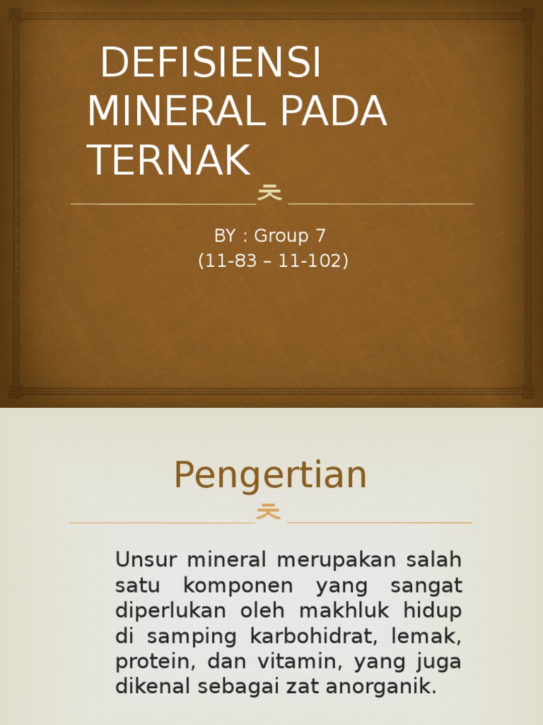 Defisiensi Mineral Pada Ternak | PDF