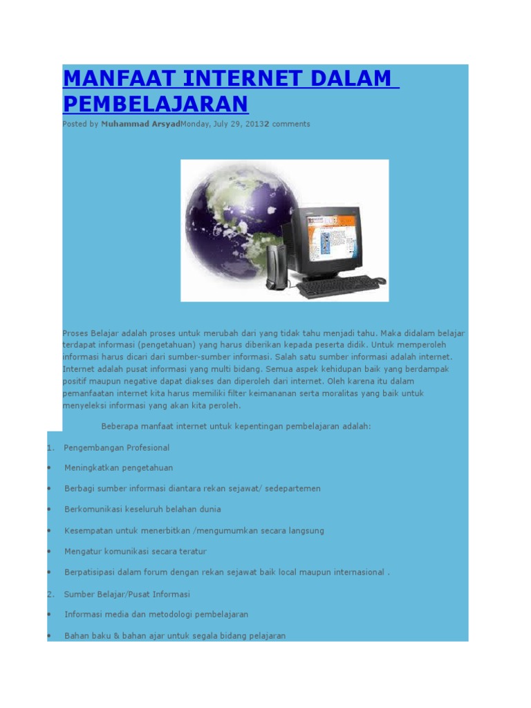Manfaat Internet untuk Pembelajaran | PDF | Karier & Perkembangan ...