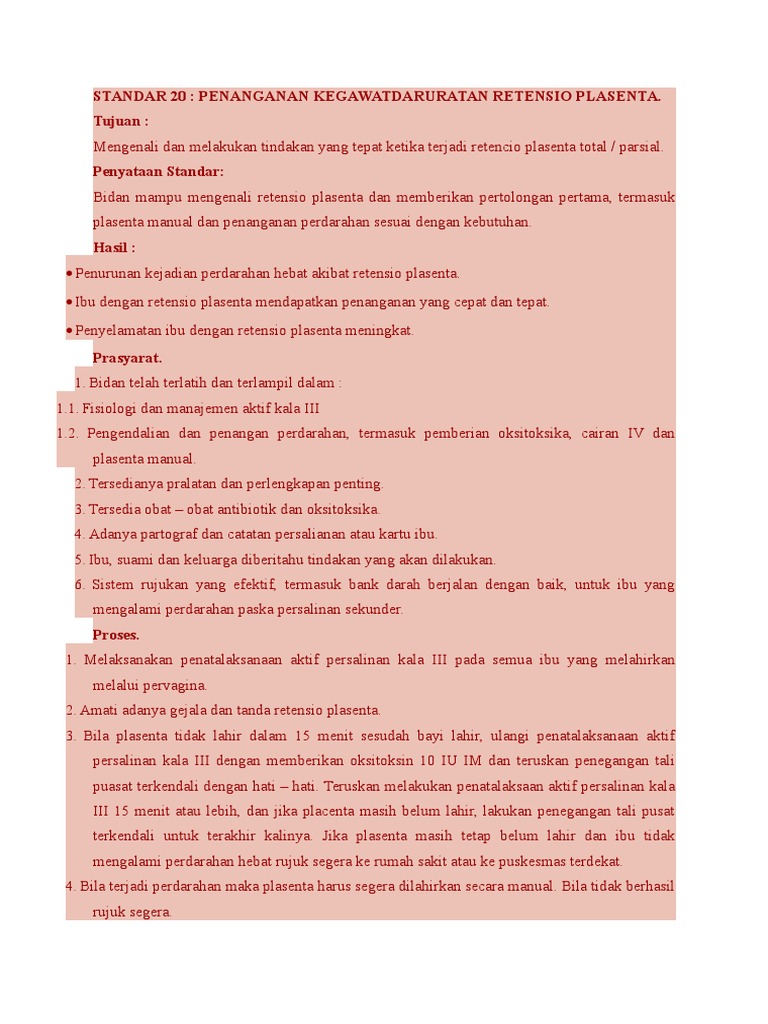 Standar Penanganan Replas&Sepsis Puerperalis | PDF