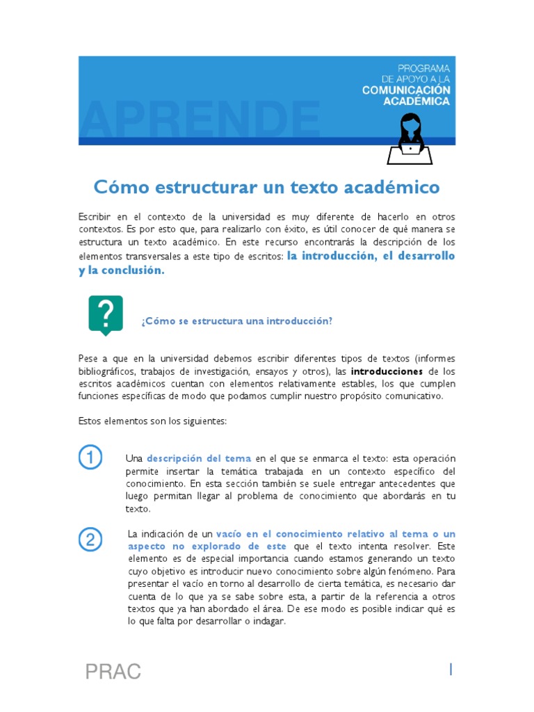 Como Estructurar Un Texto Academico Como Estructurar Un Texto Academico
