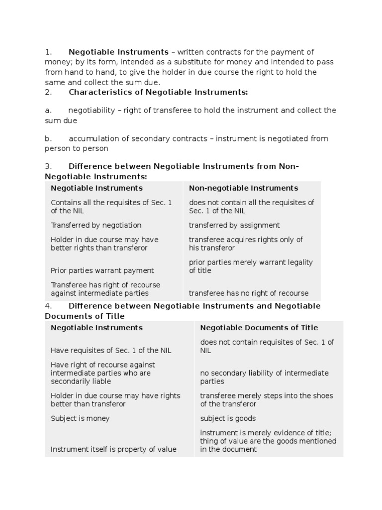 Negotional Instrument Law 2 | PDF | Negotiable Instrument | Cheque
