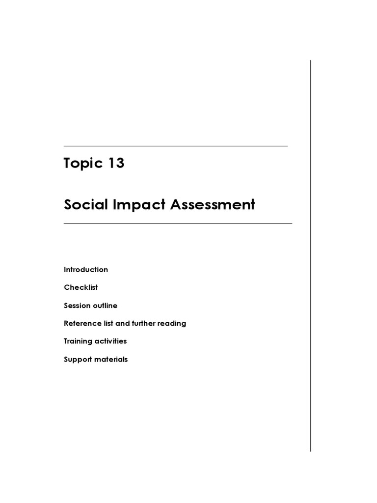 Social Impact Assessment | PDF | Environmental Impact Assessment ...
