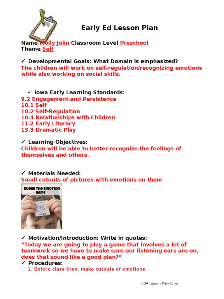 Self Lesson Plan | PDF