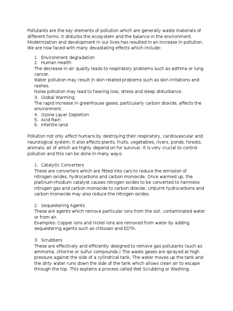 Chemistry Pollution Project | PDF | Pollution | Air Pollution