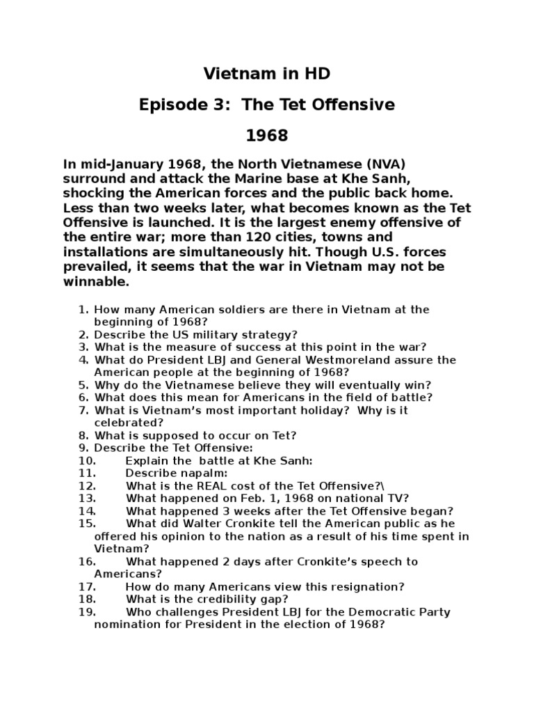 The Turning Point: The Tet Offensive of 1968 and its Significant Impact ...