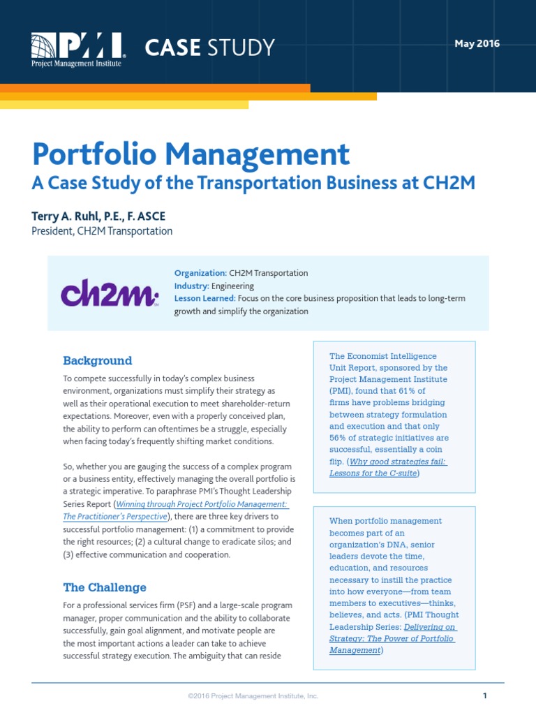Portfolio Management: Case Study | PDF | Strategic Management ...