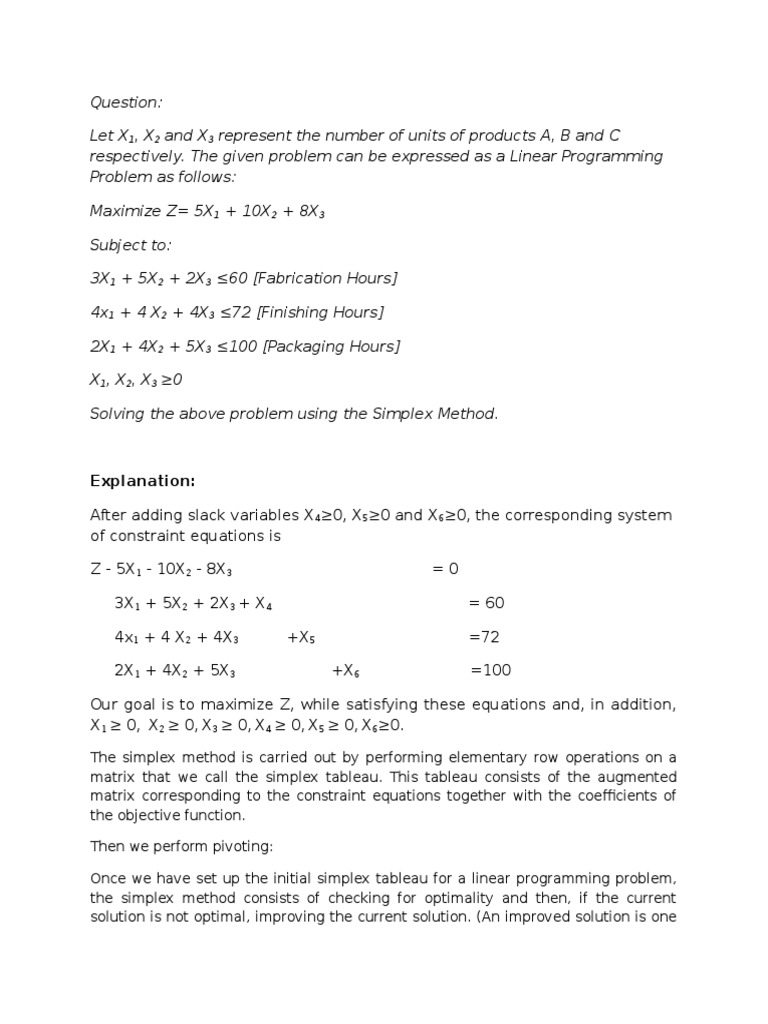 Simplex Made Easy | PDF | Algorithms And Data Structures | Mathematics Of Computing