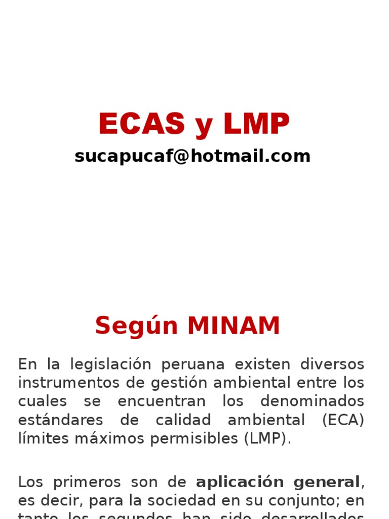 Ecas y LMP | PDF | Contaminación | Agua