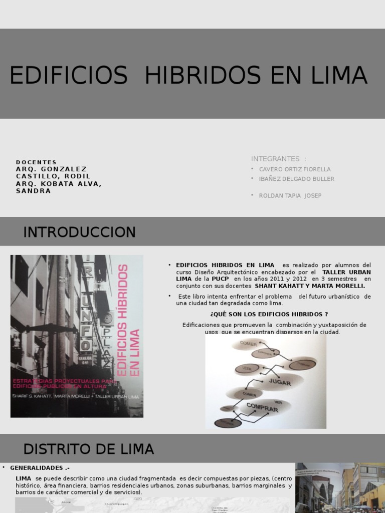 Edificios Híbridos en Lima: Propuestas Urbanas | PDF | Lima | Peatonal