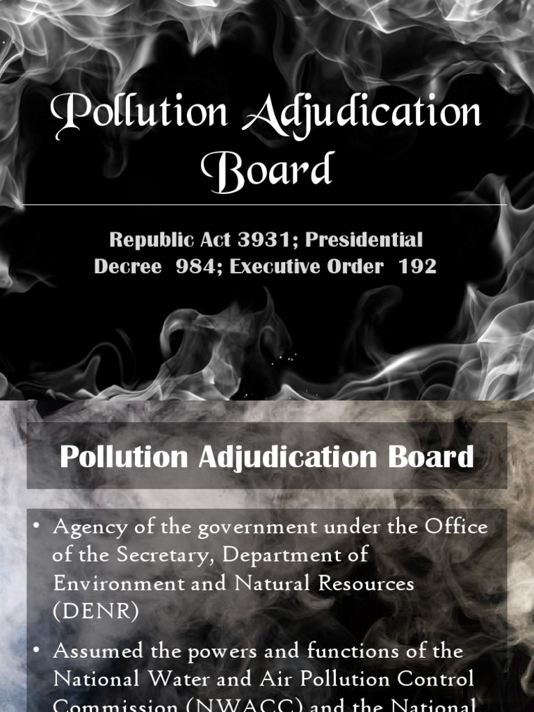 Pollution Adjudication Board Overview | PDF | Clean Air Act (United ...