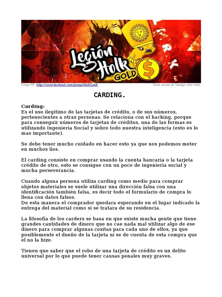 Concepto de Carding y Breve Glosario | PDF | Suplantación de identidad ...