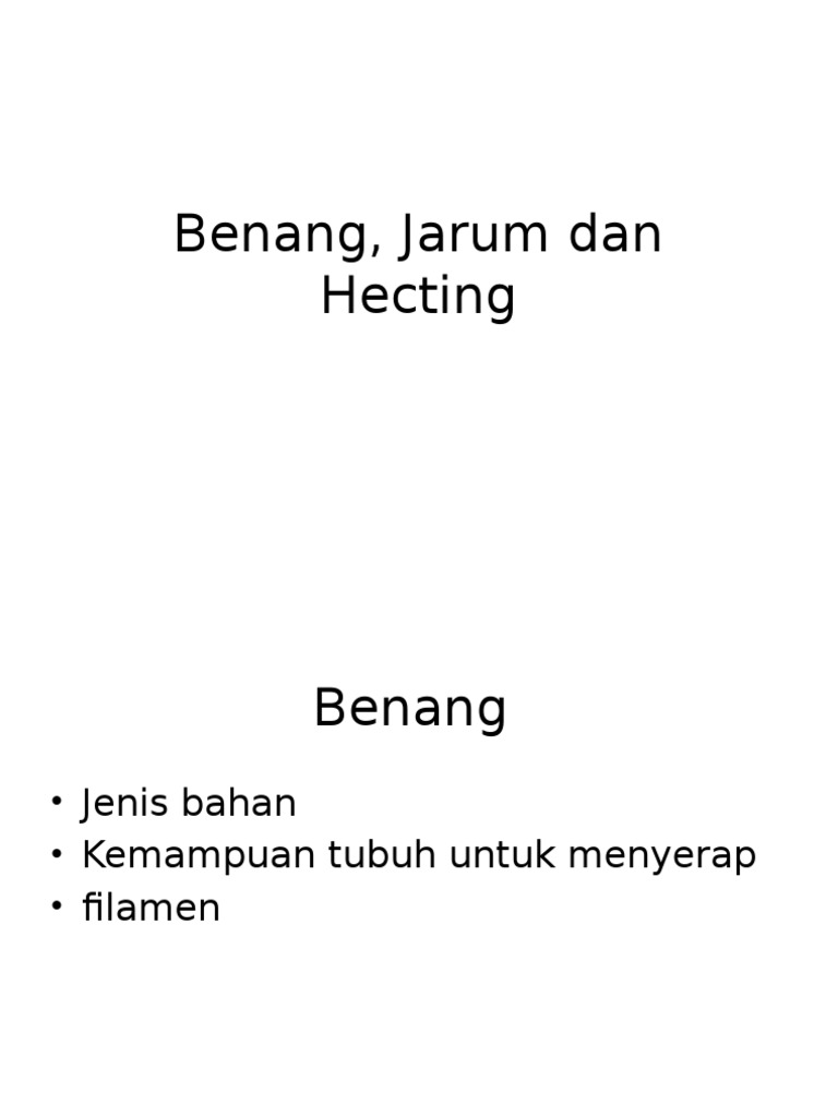 Jenis dan Ukuran Benang Hecting | PDF
