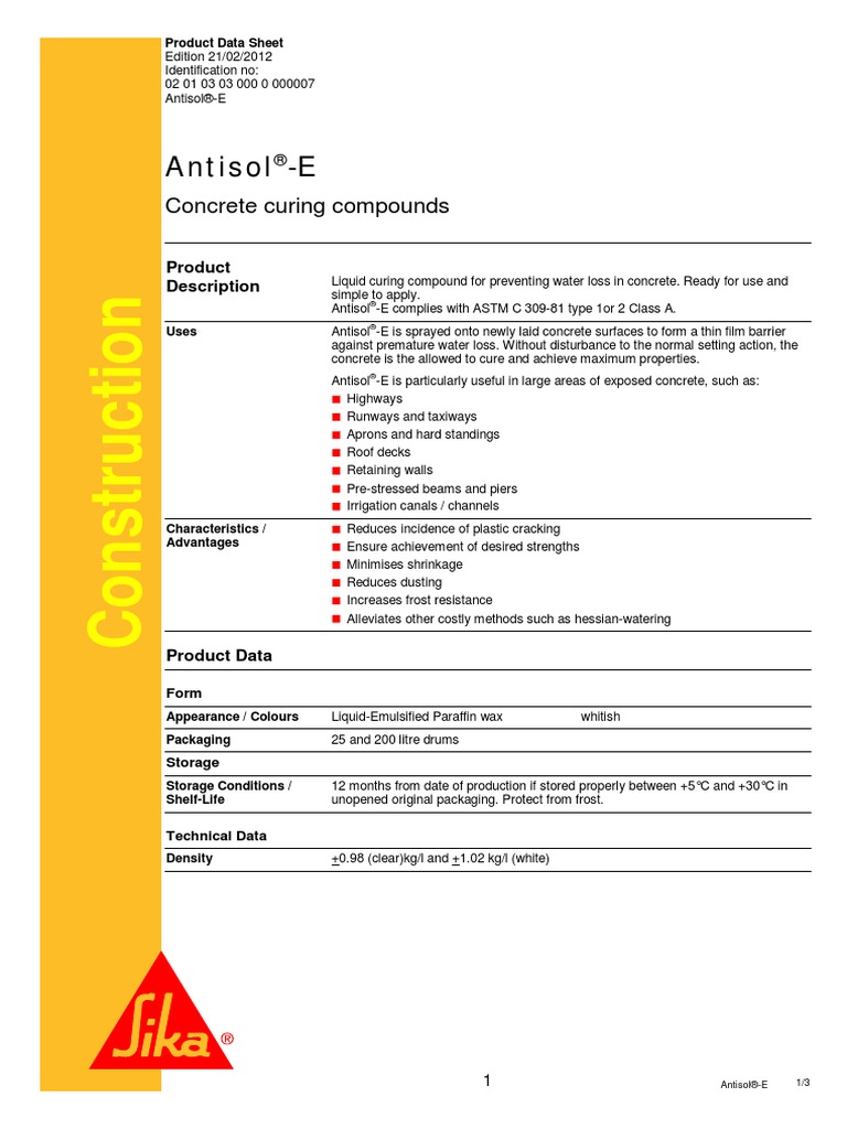 Antisol E | PDF | Concrete | Wellness