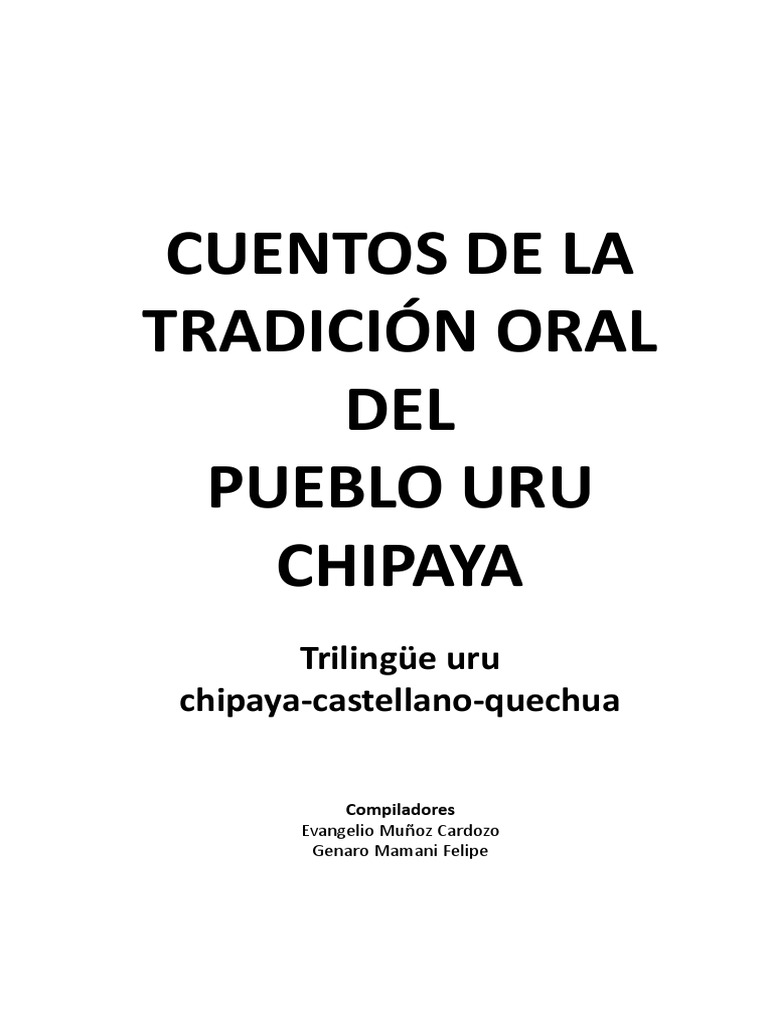 Cuentros de La Tradicin Oral Uru Chipaya | PDF | Idiomas | Personas