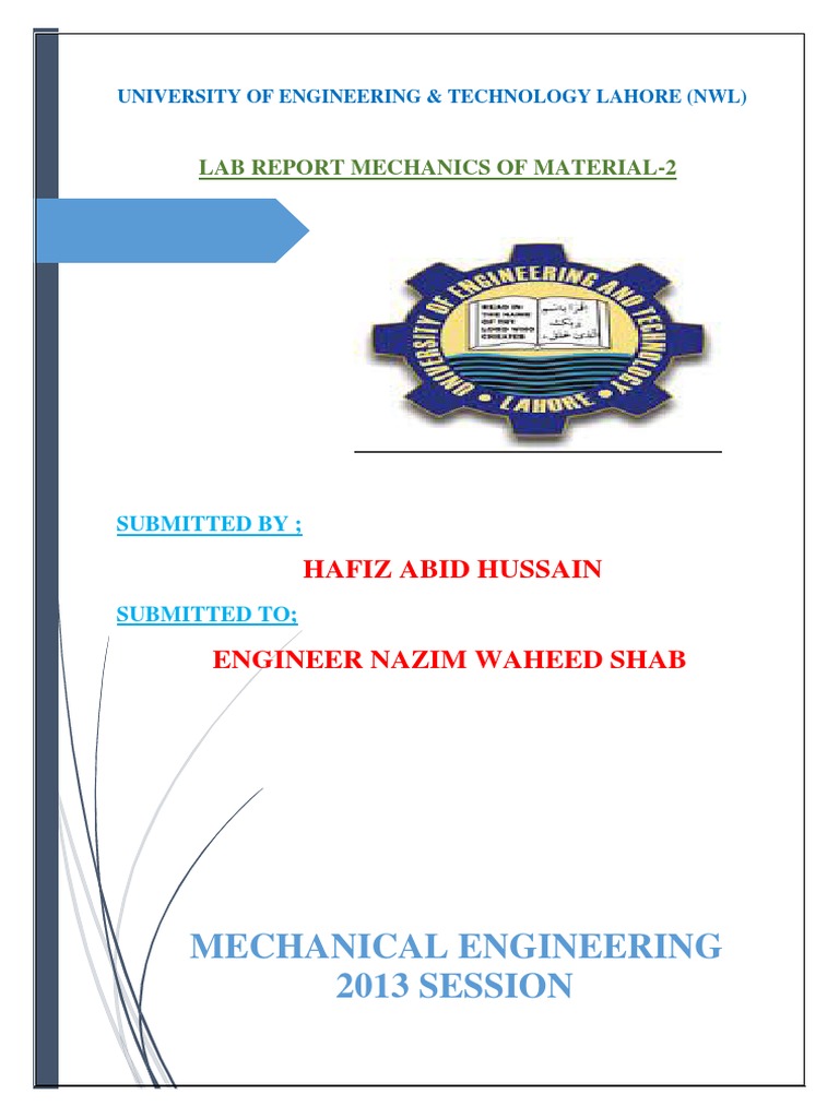 Mechanics of Materials Lab Report | PDF | Beam (Structure) | Young's ...