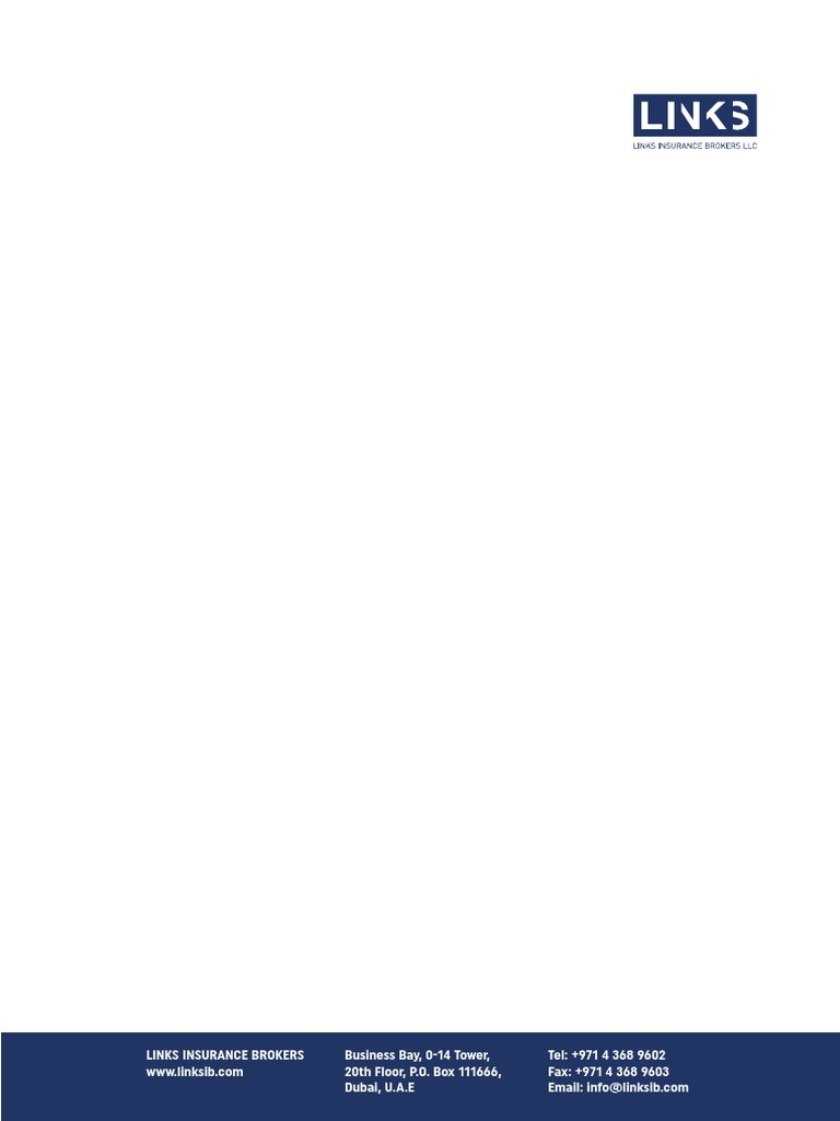 Links Insurance Brokers Business Bay, 0-14 Tower, 20th Floor, P.O. Box ...