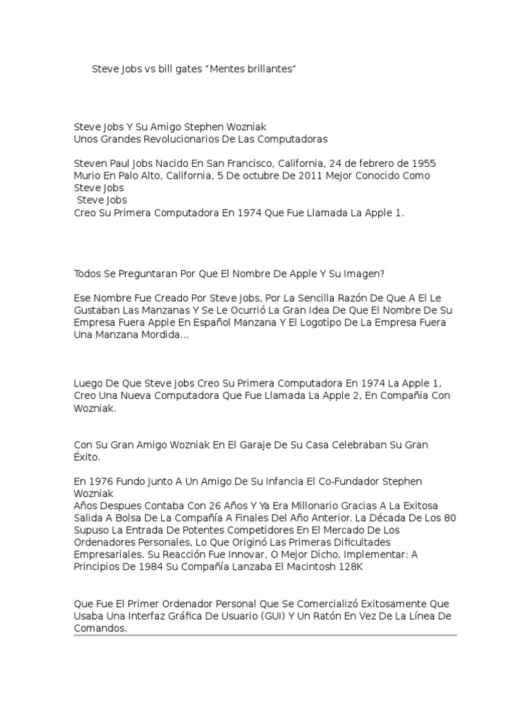 Steve Jobs Vs Bill Gates | PDF | Steve Jobs | Apple Inc.