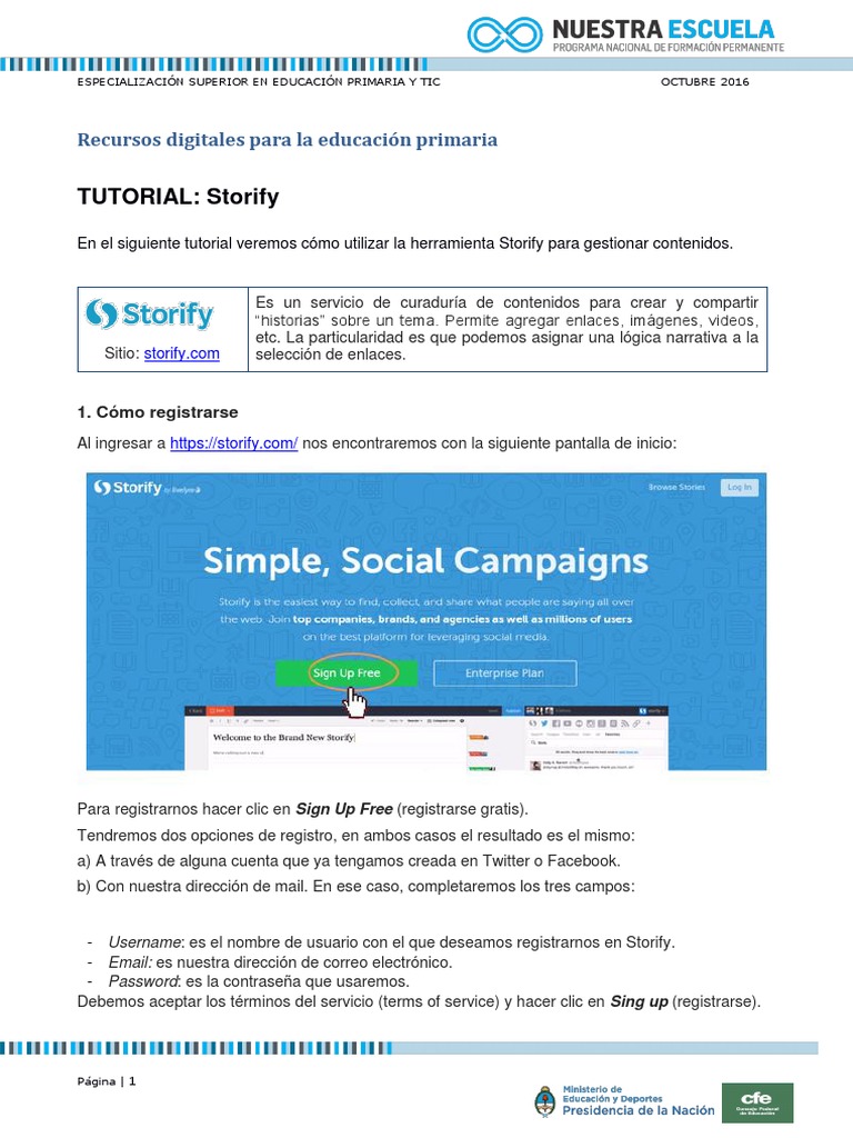 Recursos Clase2 Tutorial Storify PDF | PDF | Correo electrónico | Point and Click