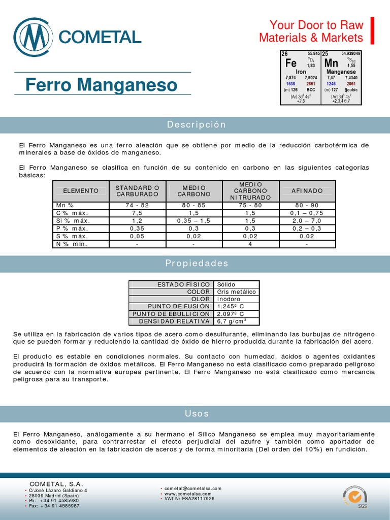 Ferro Manganeso | PDF | Manganeso | Carbón