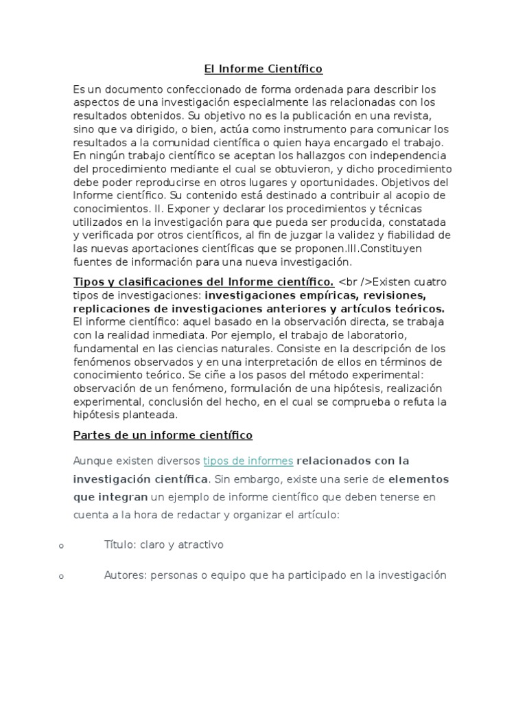 Guía completa para la redacción de informes científicos | PDF | Método ...