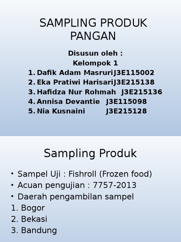 Sampling Produk Pangan | PDF