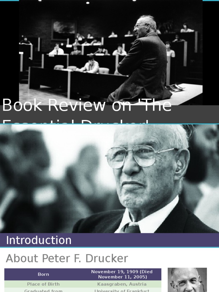 The Essential Drucker Book Review 131012023243 Phpapp02 | PDF | Leadership | Entrepreneurship