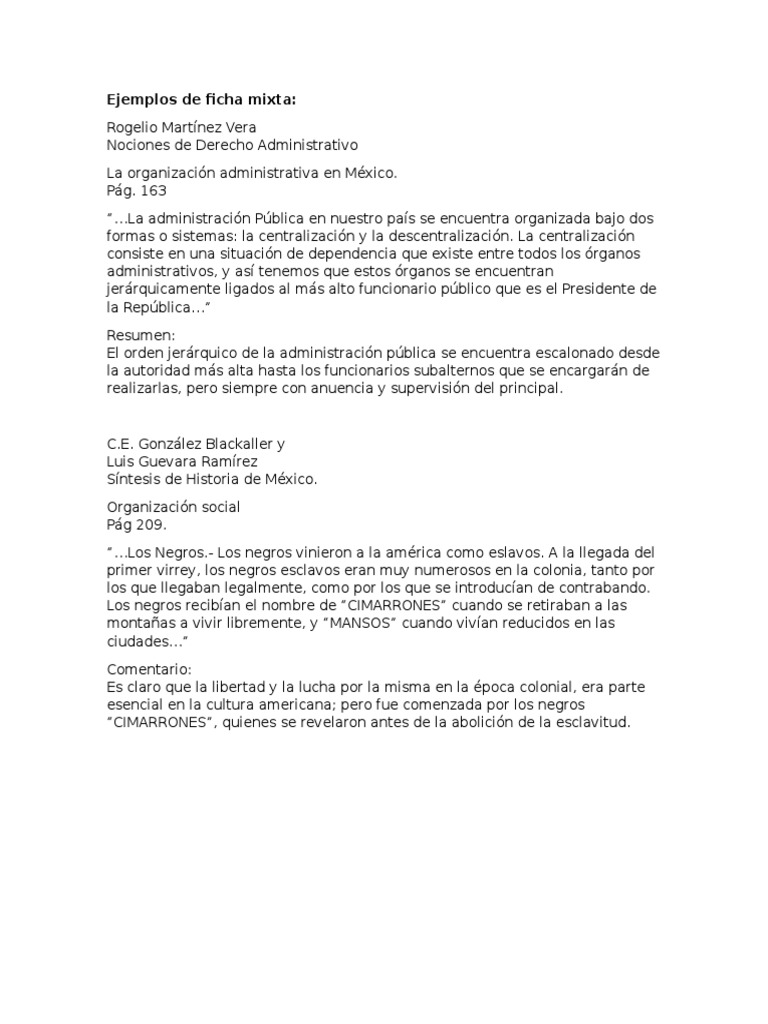 Ejemplos de Ficha Mixta | PDF