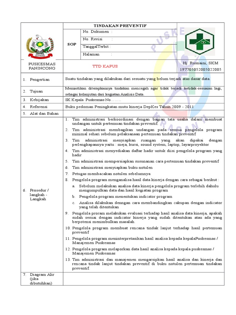 Sop Tindakan Preventif | PDF
