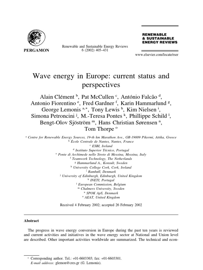Wave Energy in Europe | PDF | Renewable Energy | Offshore Wind Power