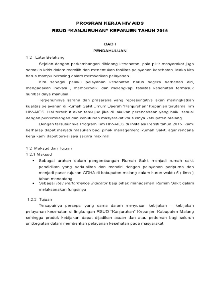 Program Kerja Hiv Aids | PDF