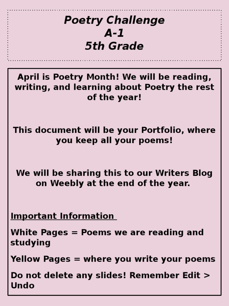 Poetry Challenge A-1 | PDF | Poetry