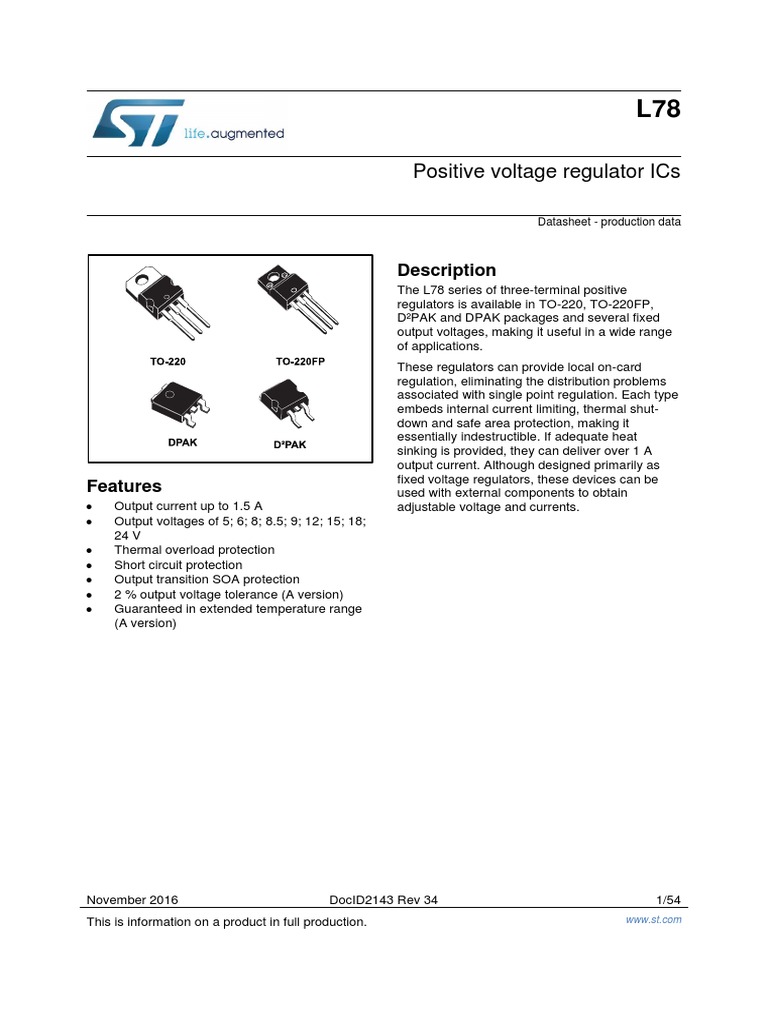 Datasheet 78m05 PDF | PDF | Electrical Engineering | Electricity