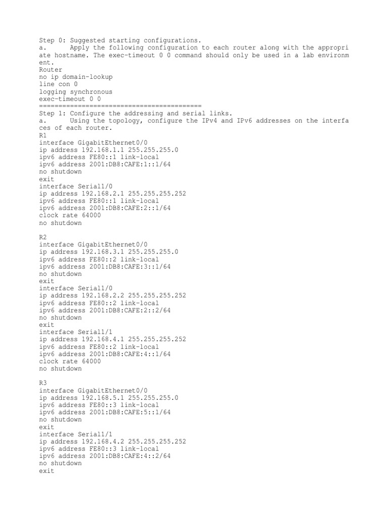 Lab 3-3, OSPFv3 | PDF | I Pv6 | Ip Address