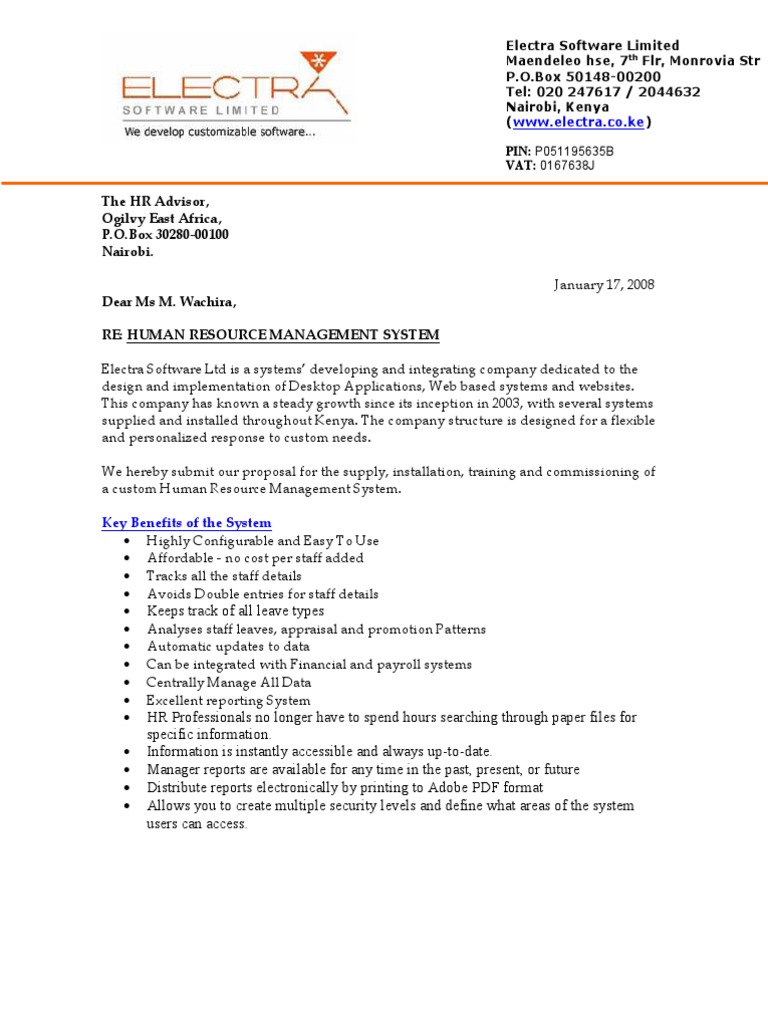Ogilvy HR Management System Proposal | PDF | Computing | Business