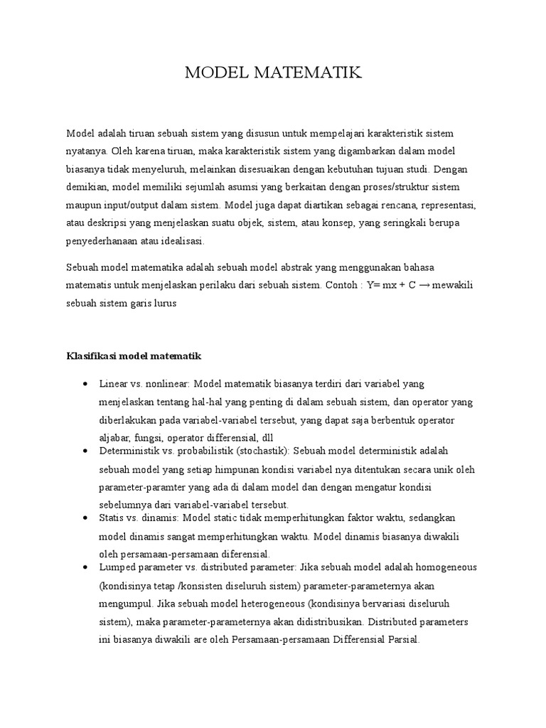 Model Matematik | PDF