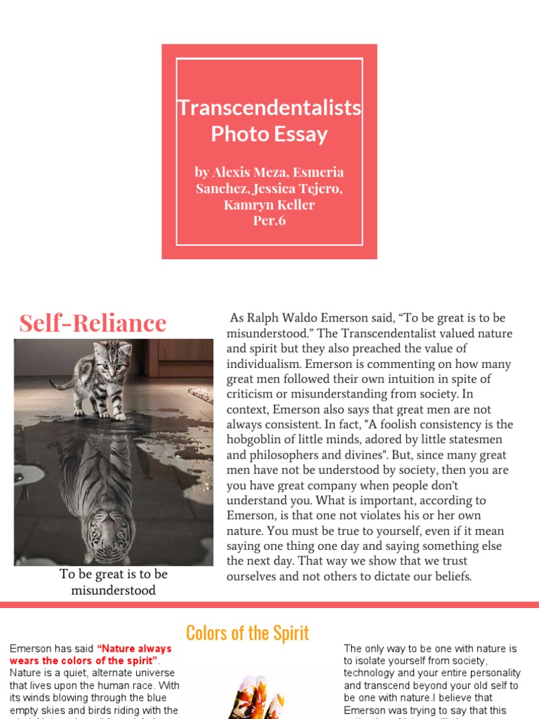 Transcendentalist Photo Essay | PDF | Transcendentalism | Religion And ...