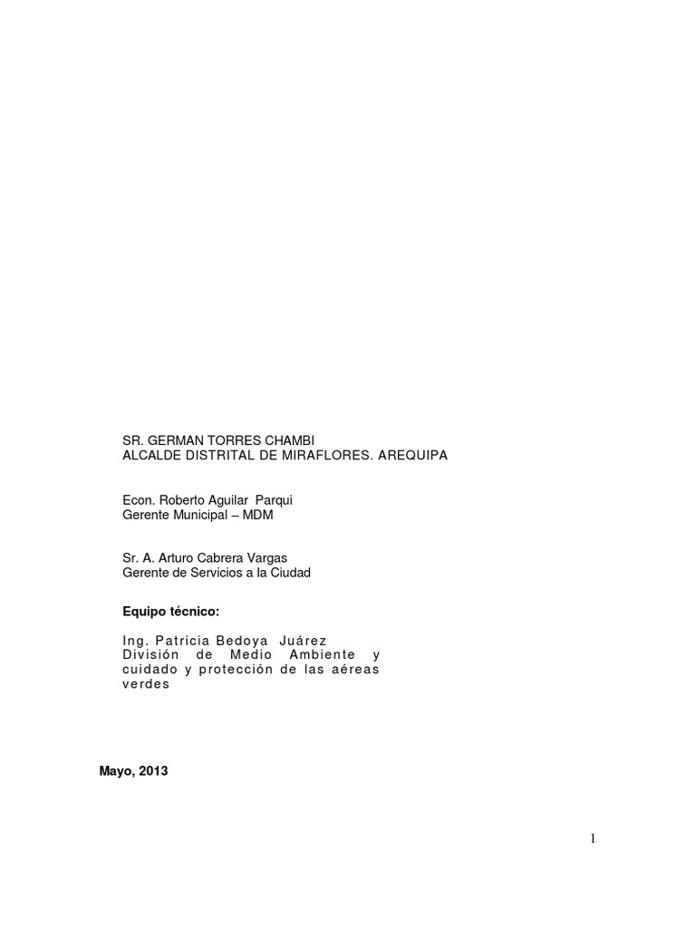 Documento Plan de Manejo - 2013 ANEXO 07 Miraflores | PDF | Residuos ...