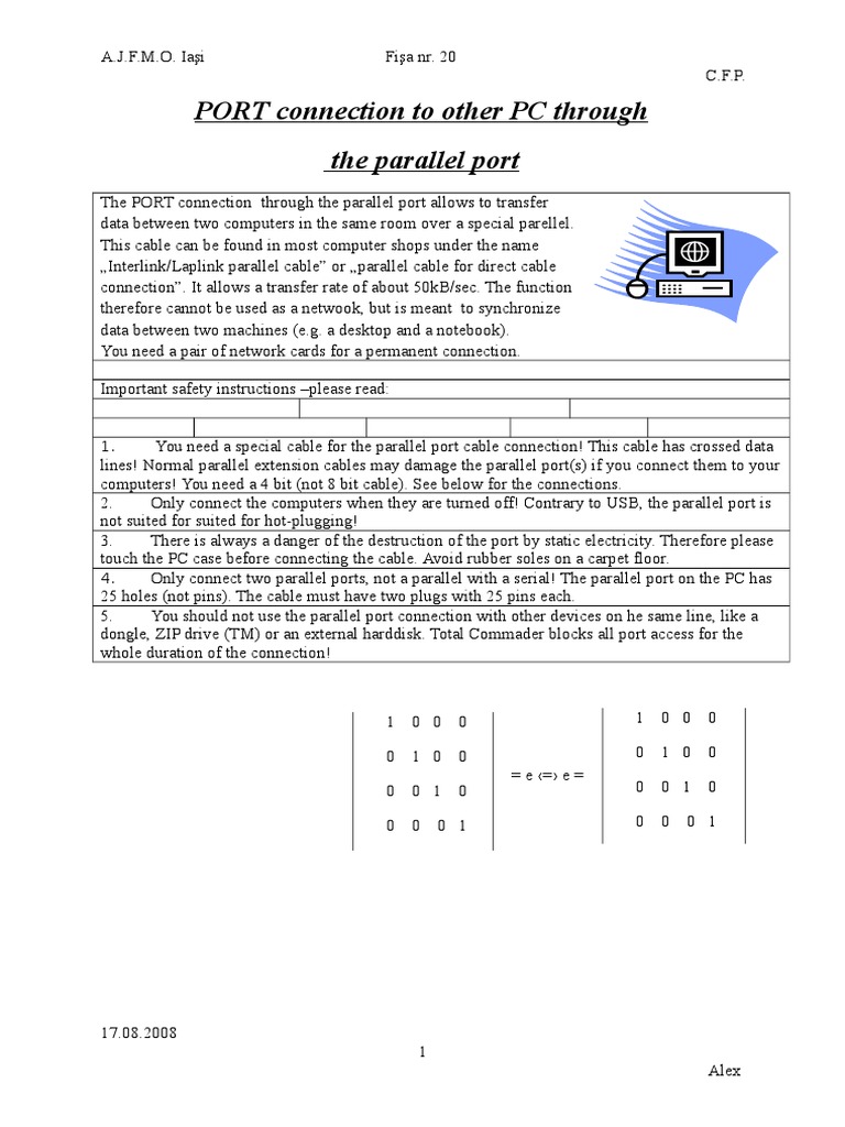 Parallel Port Data Transfer Guide | PDF