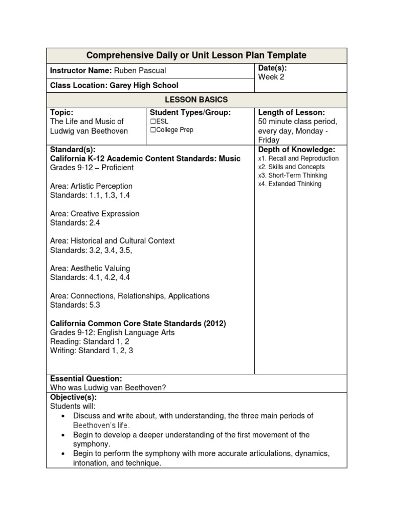 4 Week Unit Plan Week 2 | PDF | Reading Comprehension | Cognitive Science
