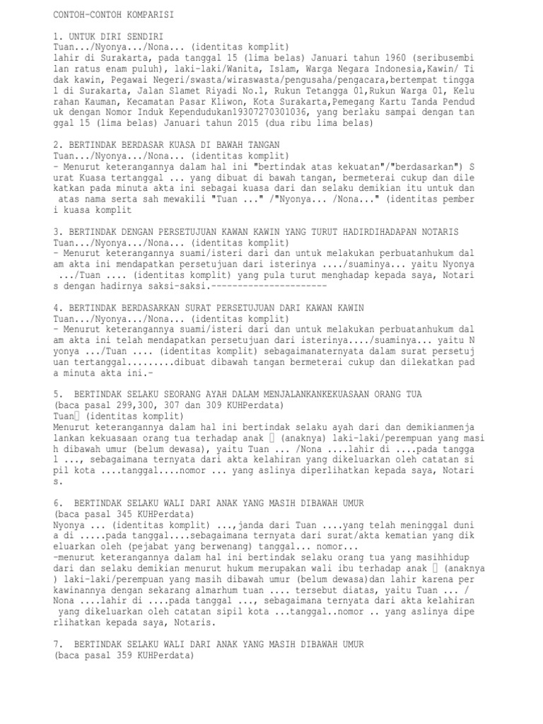 Contoh Komparisi - Pihak | PDF