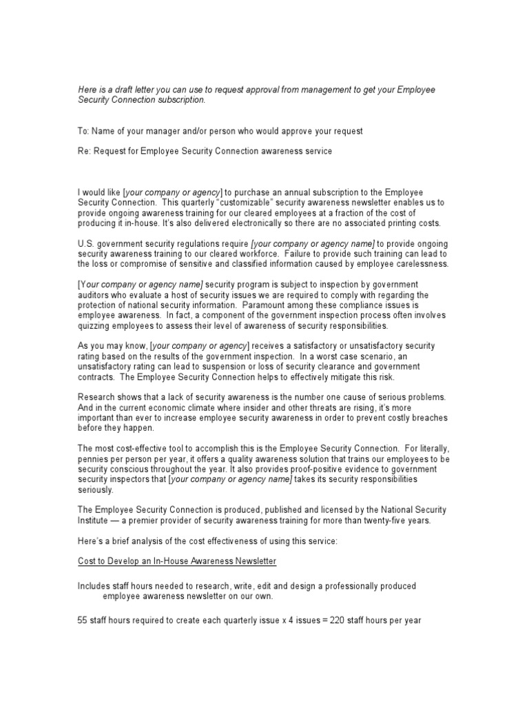 Justification Letter Sample | PDF | Cost Effectiveness Analysis ...