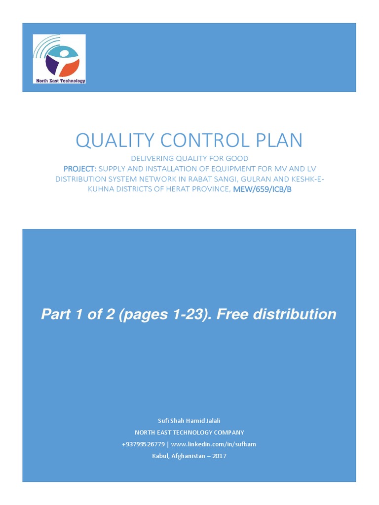 Quality Control Plan Sufi | PDF | Calibration | Specification ...